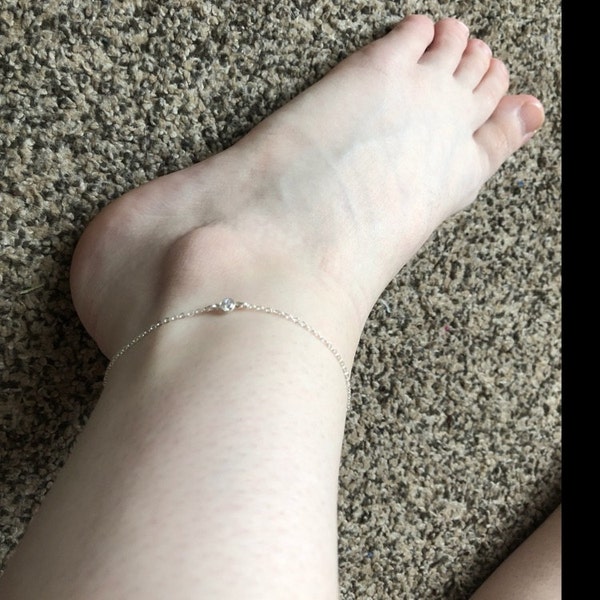 Gold Cz Diamond Ankle Bracelet, Dainty Gold Anklet, Tiny Anklet, Simple ...