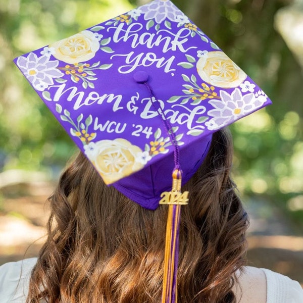 Hand Painted, Hand Lettered Custom Graduation Cap TOPPER - Painted ...