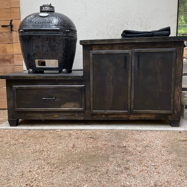 Large Big Green Egg/kamado Joe/ Vision Grill Table - Briarsmoke Stain ...