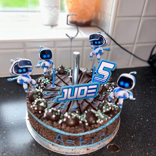 Astro Bot Inspired 3D Birthday Cupcake Toppers, Party Decorations, Unique Centerpieces - Etsy