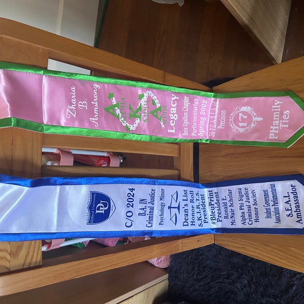 Angled Bottom- Dual Colored Panel Custom Graduation Stole (HBCU Style ...