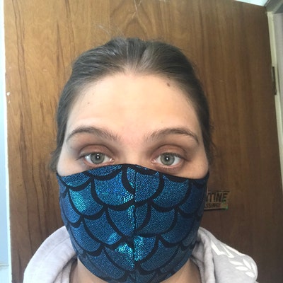 Mermaid Face Mask 15 Colors Sparkling Cotton Spandex Face Mask Hands ...