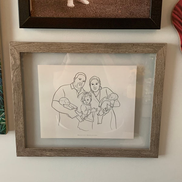 CUSTOM LINE DRAWING, Line Art Portrait, Custom Couple Portrait, Family ...