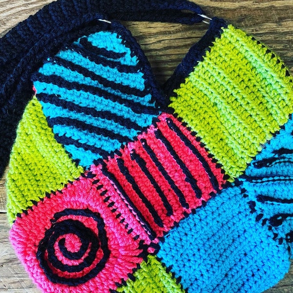 Sally's Patchwork Bag - Crochet Bag Pattern - NBC Inspired - Jack and ...