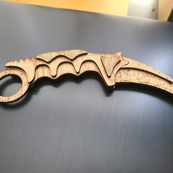 Engraved Karambit Knife 3D Model Puzzle: SVG DXF CNC Files (digital ...