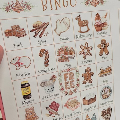 Gingerbread Bingo Cards 50 PRINTABLE Unique Cards, Download, Senior ...