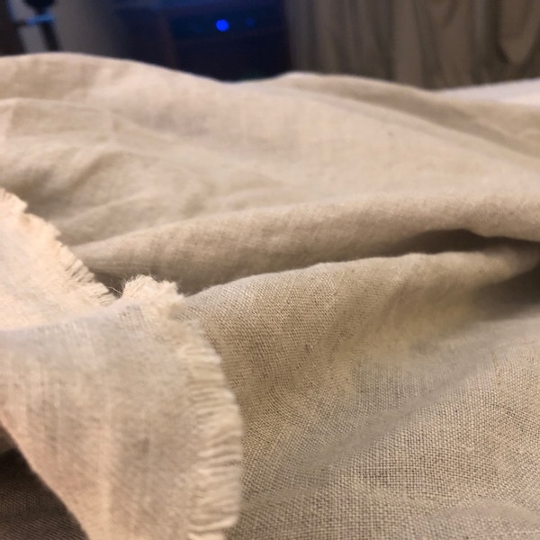 Natural Linen Fabric / 100% Soft Washed Flax by Yard or Meter for Dress ...