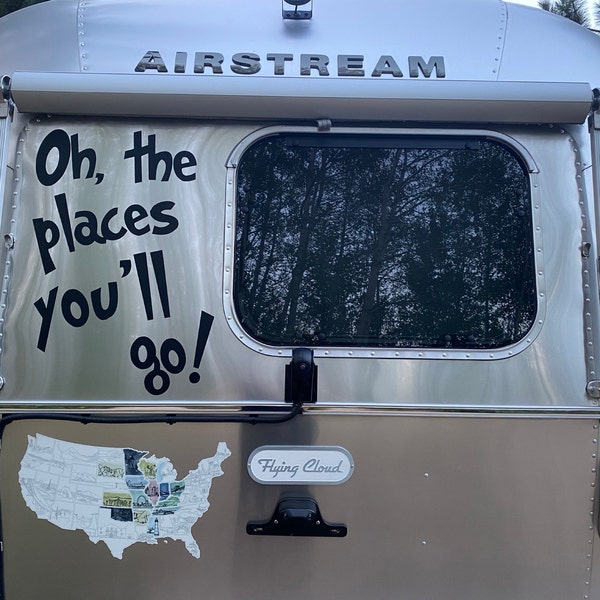 RV Travel Map Sticker | Illustrated US Destinations Vinyl Decal - Etsy