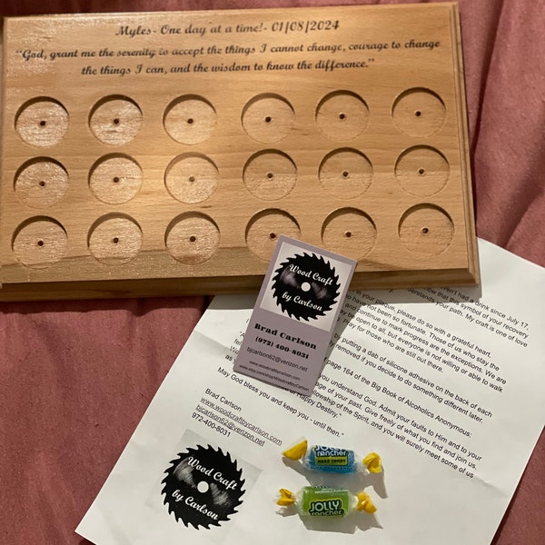 Recovery Coin Display Personalized With Serenity Prayer - Custom ...