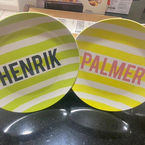 Personalized Plates for Boys Kids Melamine Plate Custom Child's Plate ...