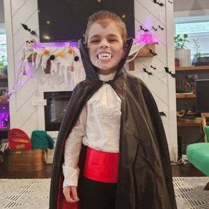 Maleficent Halloween Costume Cape Adult Kids Half Circle Cape Satin ...