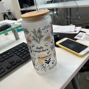 Daily Reminders Motivational Iced Coffee Frosted Cup 16oz/20oz - Etsy