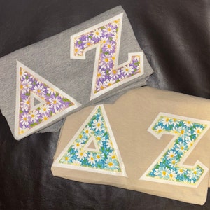 Zeta Tau Alpha Shirt Turquoise Flowers on Turquoise Glitter - Etsy