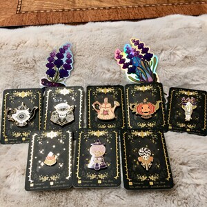 SPOOKY TEA SET Mini Enamel Pins. Hard Enamel Pin. Witchy Pin. Teapot ...