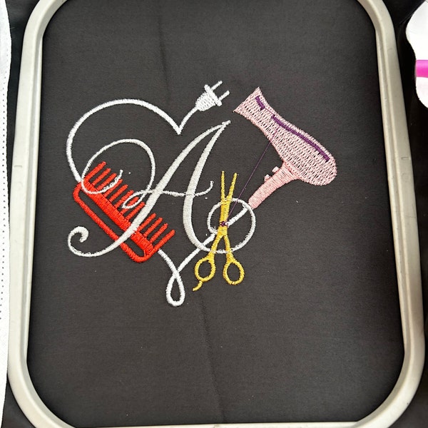 Beautician Tools - Machine Embroidery Design, Hairdryer, Hairdresser ...