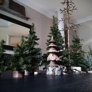 Small Mini Christmas Tree W/ Wood Base for DIY Christmas - Etsy