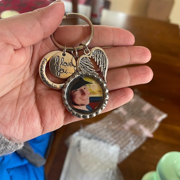 Memorial Keychain - Memorial Gift - Photo Memorial - Memorial Keyring ...