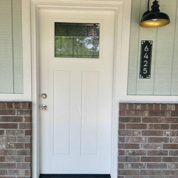 Vertical Address Plaque Art Deco Style, Custom Metal Powder Coated ...