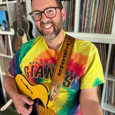 Tooled Southwestern Compass Rose, Moon, Sun Black Leather Guitar Strap ...