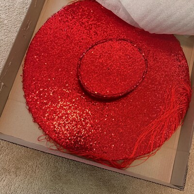 Big Black With Fringe Hat Wide Brim Hat Fringe for Photoshoot Woman ...