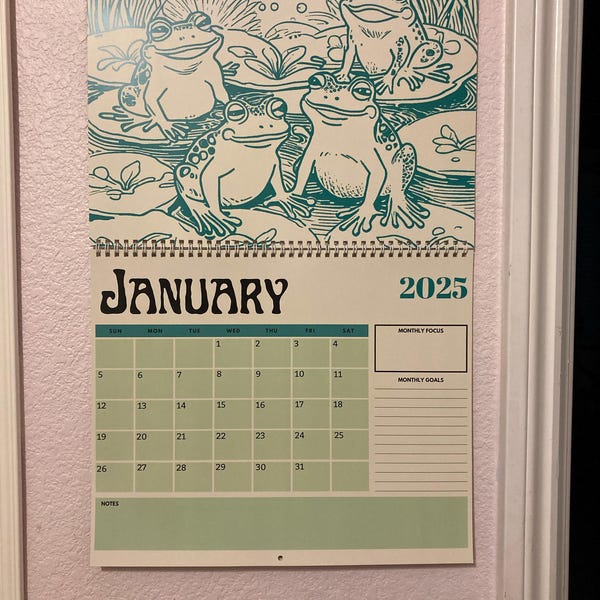 Cute Calendar 2025 | Travel Calendar 2025 | Wall - Etsy