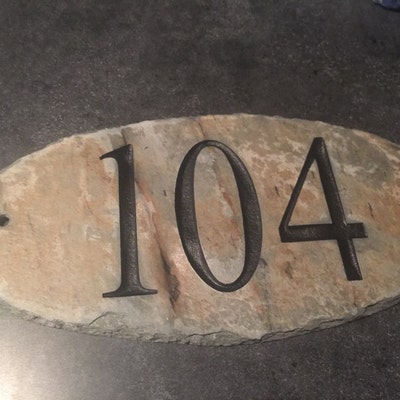 ADDRESS SIGN carved Stone House Number / Marker Plaque / Slate ...