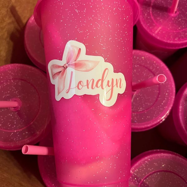 Large Pink Ribbon Sticker, Vinyl Waterproof Sticker, Pink Bowsticker ...