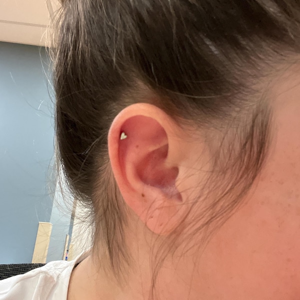 20G/18G/16G Heart Push Pin Labret • Threadless Flat Back Earring ...