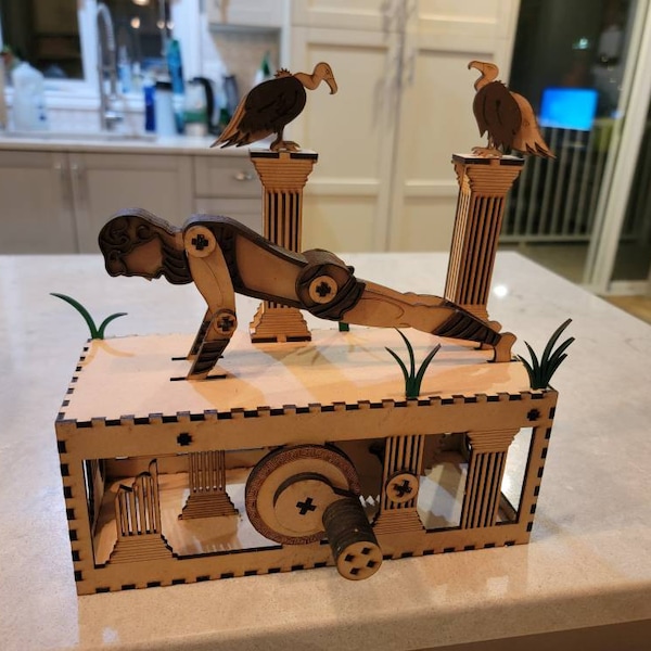 DIGITAL FILE - Push up Automata - Moving Sculpture - Laser Cutter Files ...
