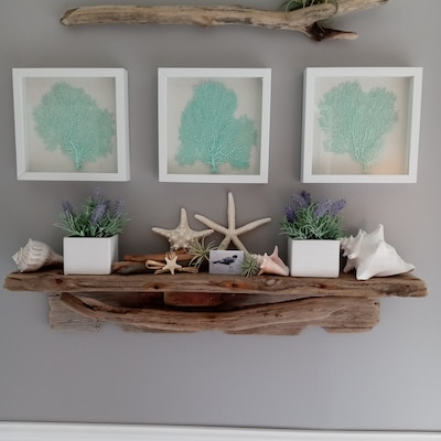 Rhode Island Driftwood Floating Shelf, Handcrafted Atlantic Ocean ...