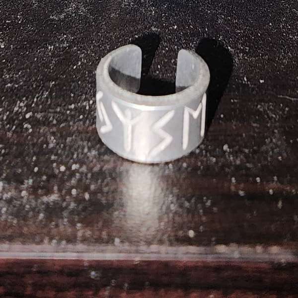 Viking Ear Cuff - Custom Elder Futhark Runes - Viking Beard Bead ...