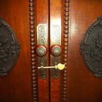 Retro Asian Latch, Chinese Antique Pure Brass Handle, Antique Brass ...