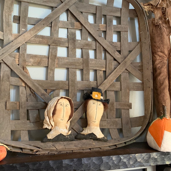 Primitive Pilgrim Pair Shelf Sitter-fall, Thanksgiving - Etsy