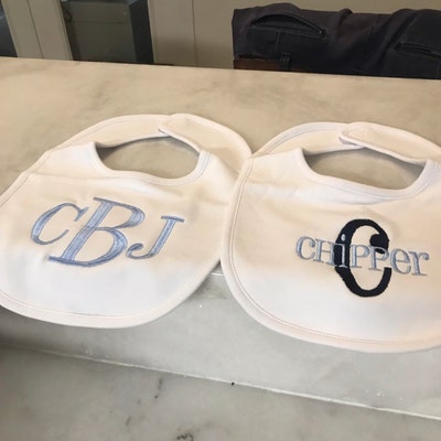 Set of 2 Personalized Baby Boy Bibs Monogram Bib Set - Etsy