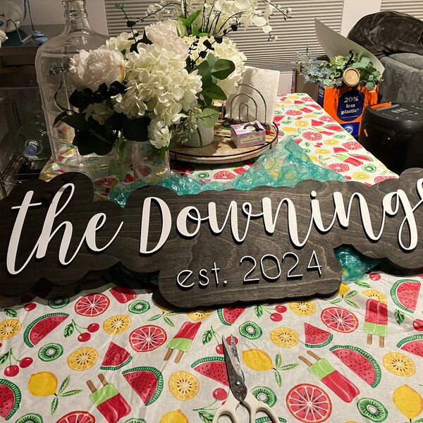 Large Last Name Sign, Cut Out Last Name Sign, Wedding Name Sign, Double ...
