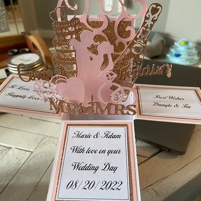 Custom Wedding Card Pop up Box Card Personalised Wedding Day Gift ...
