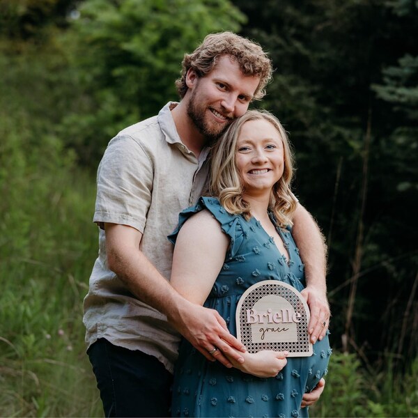 Baby Birth Announcement Sign, Boho Baby Arch Name Sign, Boho Birth ...