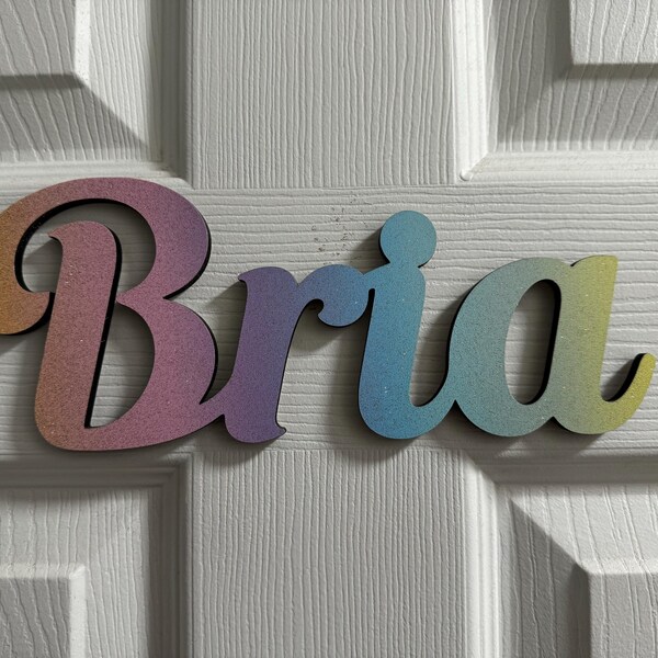 Glitter Wooden Name Sign With a Heart Silver Sign, Gold Sign, Rose Gold ...