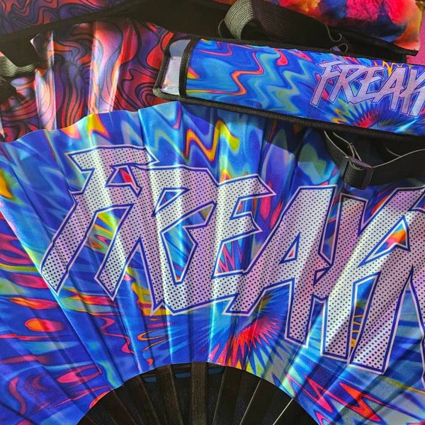 Disco Ball Rave Fan- Rave Fan- Rave Fan Holster- Festival Fan- Bamboo ...