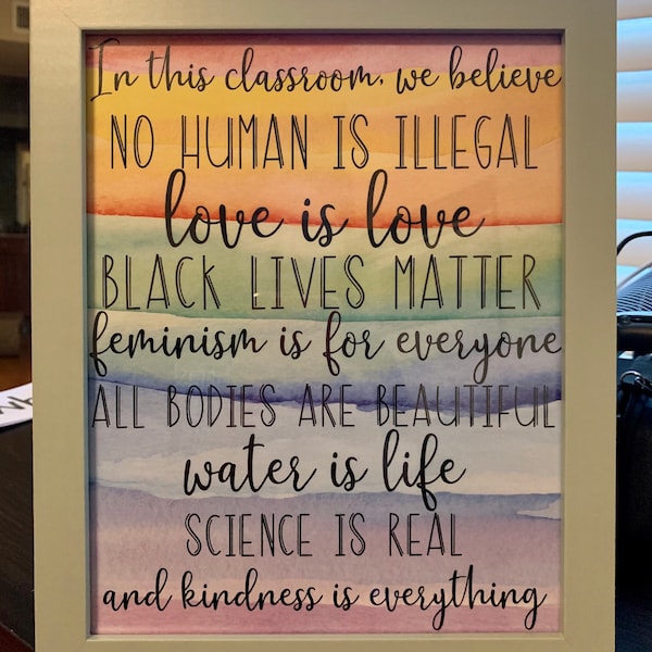 In This Classroom We Believe | in This School We Believe | Teacher Gift ...