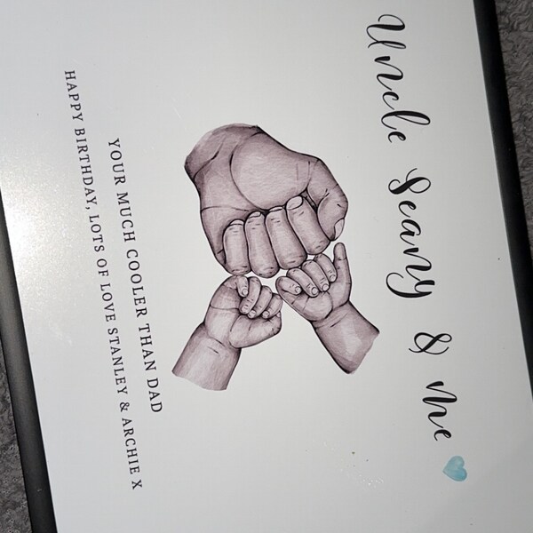 Personalised Uncle & Me Print, Hand Illustration Wall Art Thoughtful ...