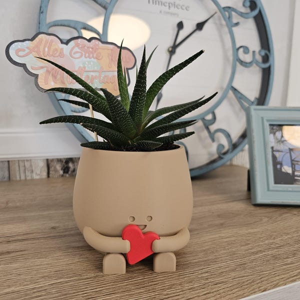 Plant Pot Happy Face Cosmic Star and Moon Universe Galaxy Decor Indoor ...