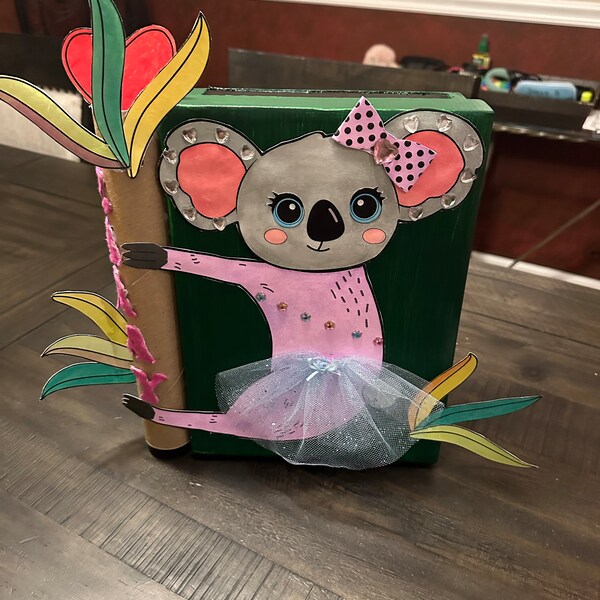 Koala Coloring Valentine Box Printable Decor Kit, Valentine's Mailbox ...