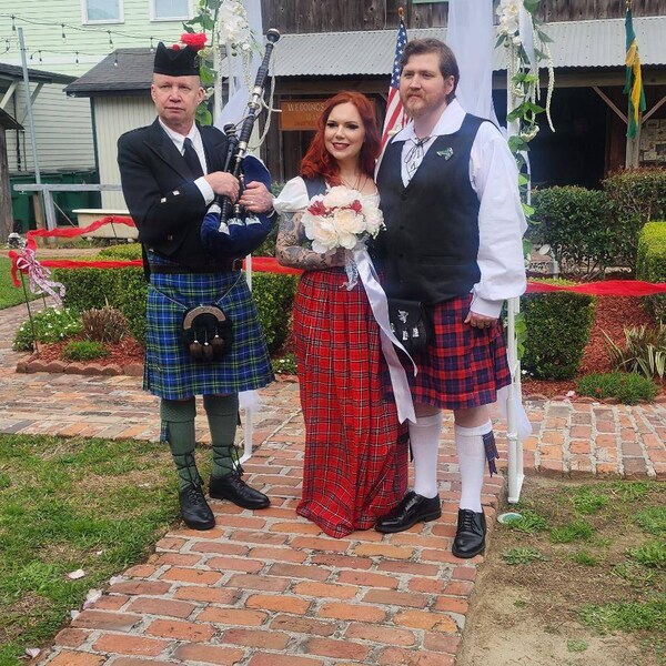 Scottish Highlander Plaid 100% Cotton 3 Piece Renaissance Fair Costume ...