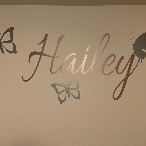 Personalized Name Butterfly Wall Decal - Custom Name Butterfly Wall ...