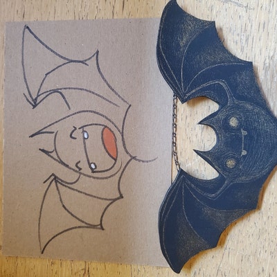 Bat Greeting Cards Single OR 4 Pack Christmas Card Pack Cute Bat ...