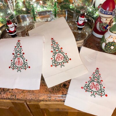Christmas Tree Monogram Frame Machine Embroidery Design INSTANT ...