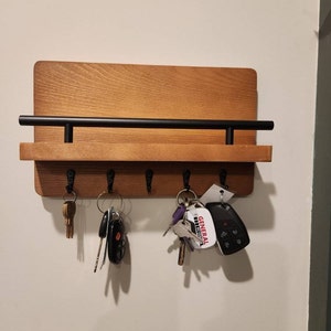 Key Holder and Mail Shelf Entryway Decorative Wooden Wall Organizer ...