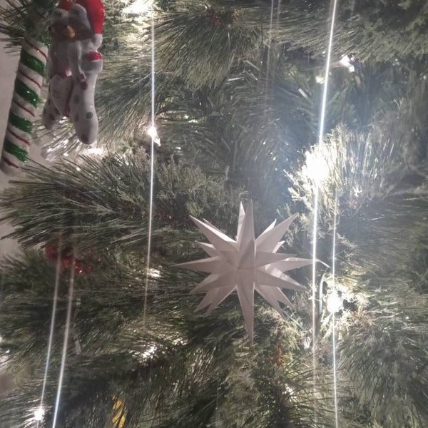 Four Inch Handmade Paper White Moravian Star (same Proportions as the 3 ...