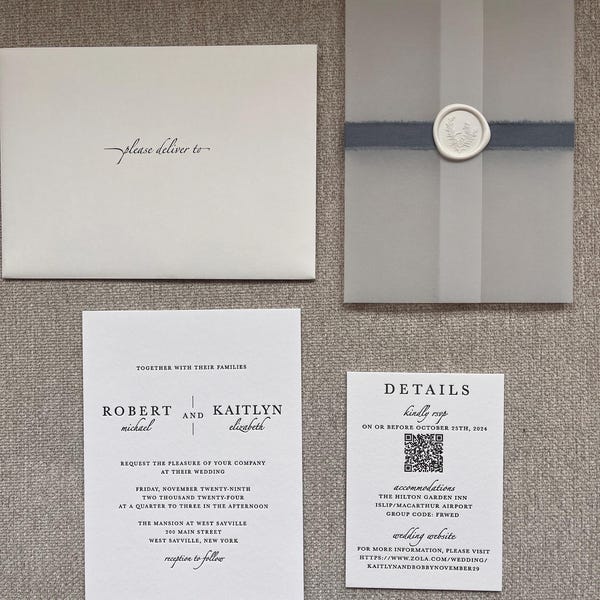 Champagne Pink and Ivory Wedding Invitation Suite - Sample - Etsy